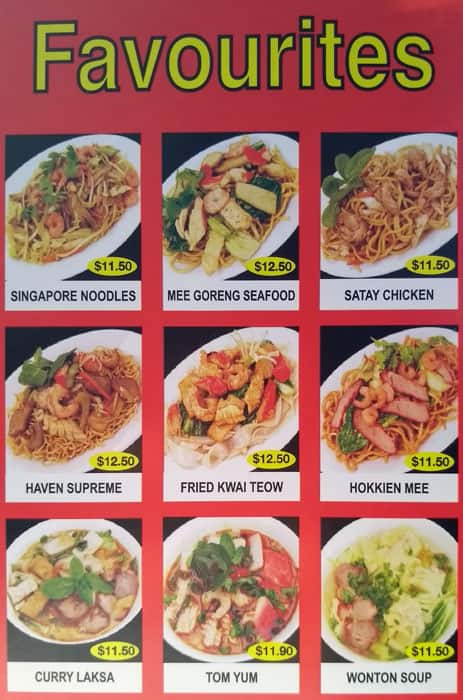 Noodles Menu
