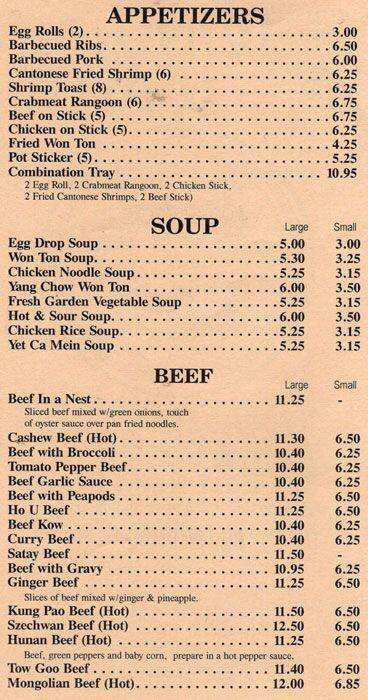 Wing Wah Restaurant Menu, Menu for Wing Wah Restaurant, Arlington ...
