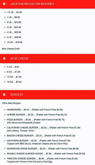 Menu at Nat's Pizza pizzeria, Doylestown