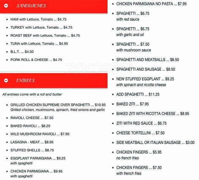 Menu at Nat's Pizza pizzeria, Doylestown