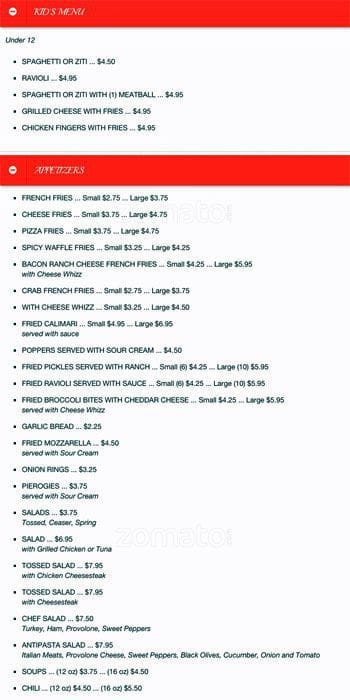 Menu at Nat's Pizza pizzeria, Doylestown