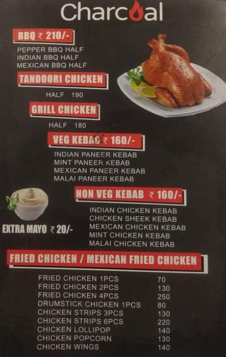 Menu at Charcoal, Madurai, 69