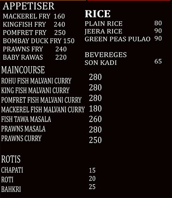 Menu of Cafe Malang, Malad East, Mumbai