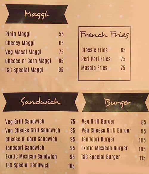 Menu at Tea Smith Cafe, Allahabad