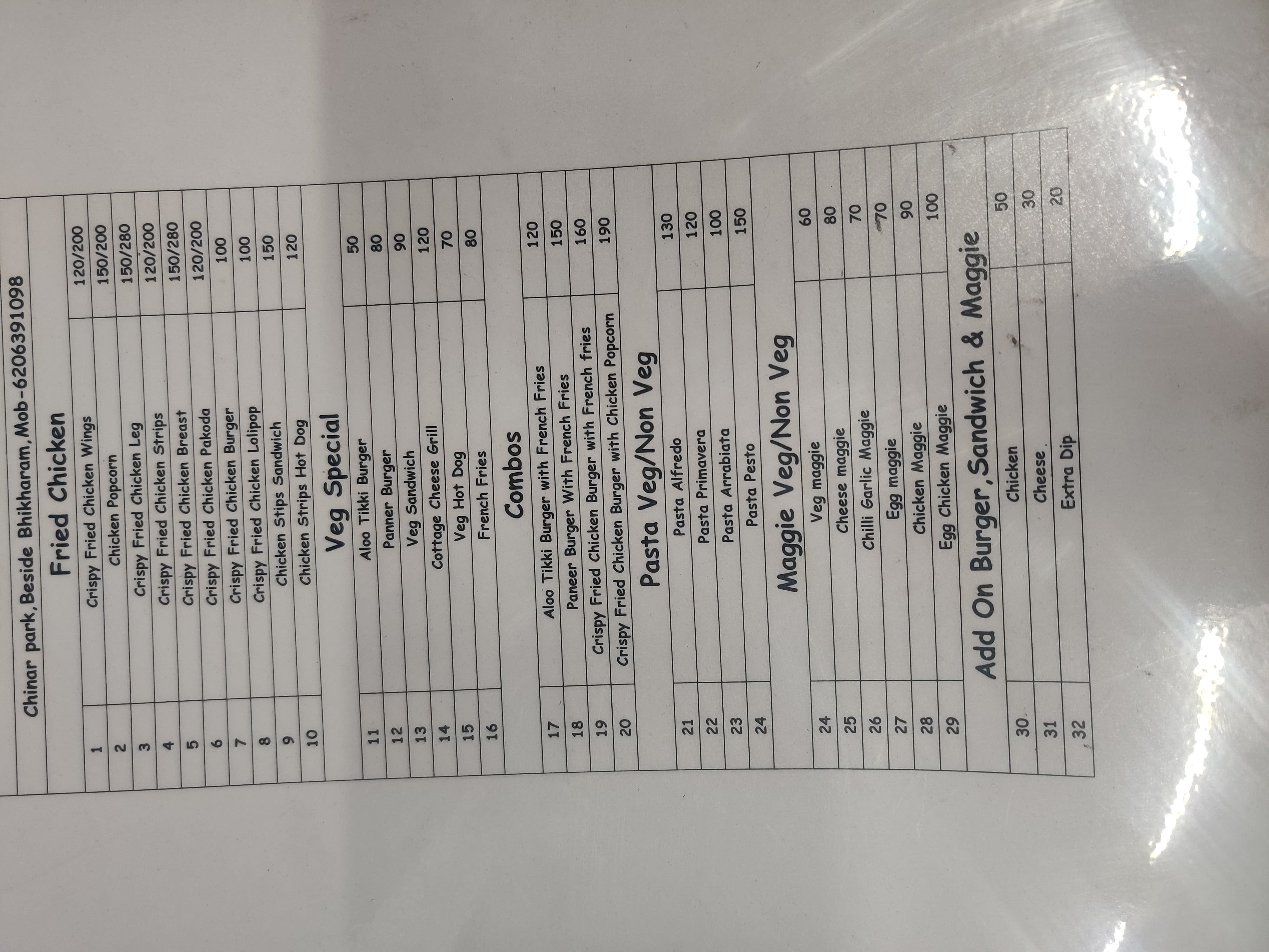 Menu of Bite & Fry Haven, Kaikhali, Kolkata