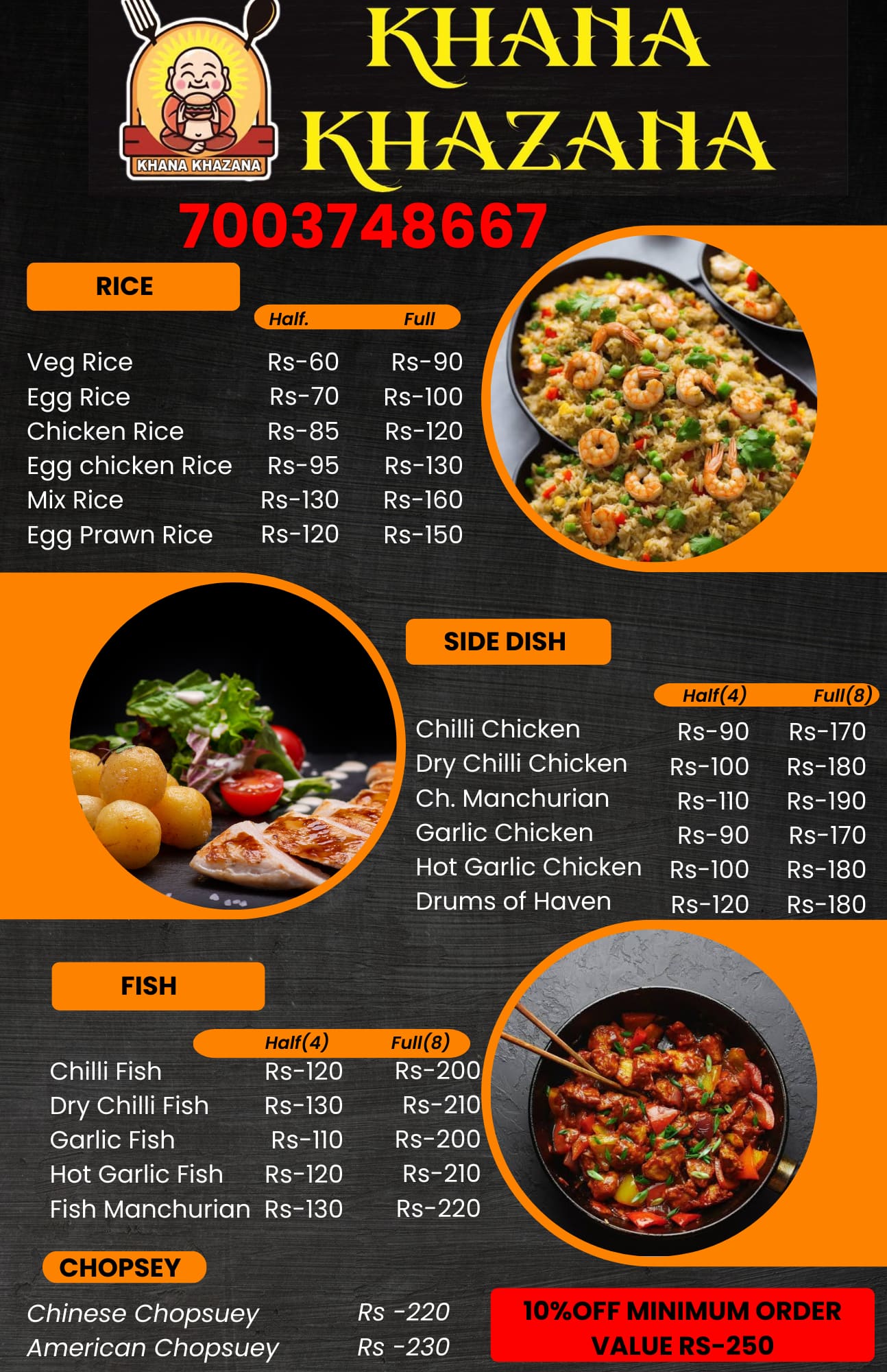 Menu of Khana Khazana, Jadavpur, Kolkata