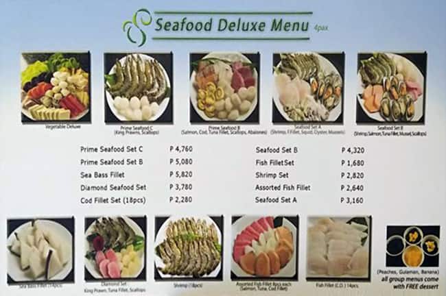 Menu at Healthy Shabu-Shabu restaurant, Mandaluyong, Shangri-La Plaza Mall
