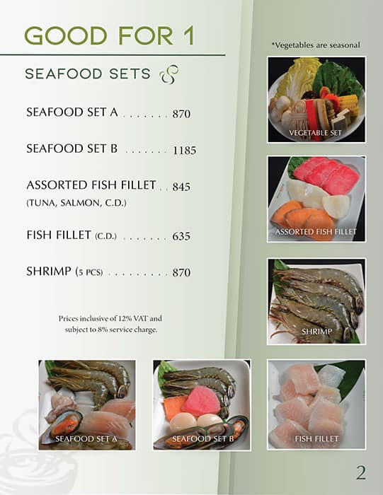 Carta del restaurante Healthy Shabu-Shabu, Makati, Rockwell Drive