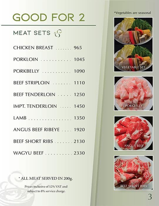 Carta del restaurante Healthy Shabu-Shabu, Makati, Rockwell Drive