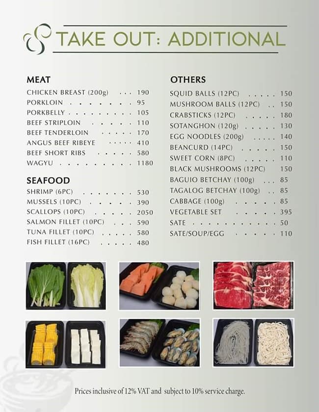Menu at Healthy Shabu-Shabu restaurant, Mandaluyong, 18 ADB Ave