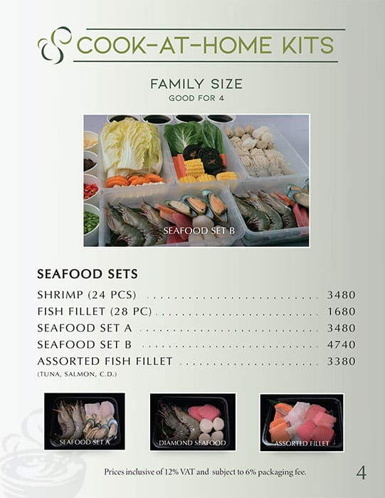 Menu at Healthy Shabu-Shabu restaurant, Makati, Rockwell Drive
