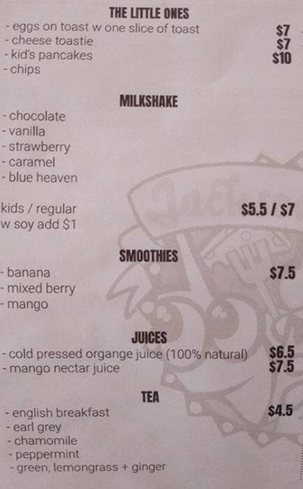 Menu at Jackson Dodds restaurant, Preston