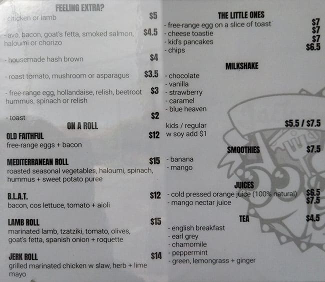 Menu at Jackson Dodds restaurant, Preston