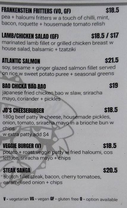 Menu at Jackson Dodds restaurant, Preston