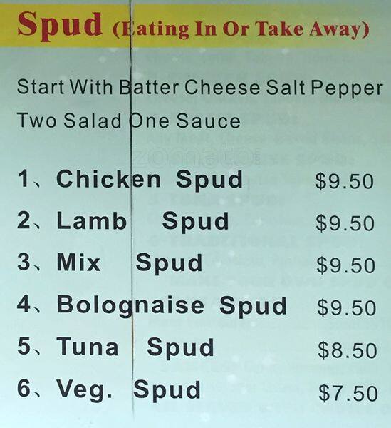 Menu at D & D Kebabs & Spuds restaurant, Melbourne