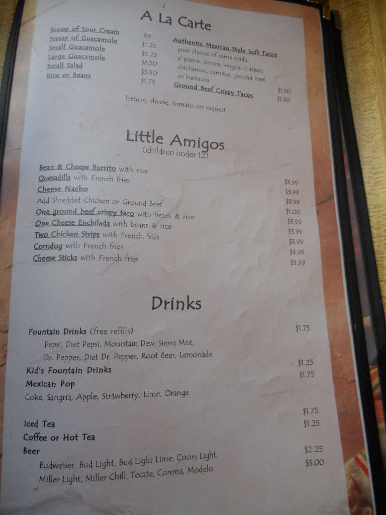 Menu at Café Garcia restaurant, Enid, 324 S Grand Ave St
