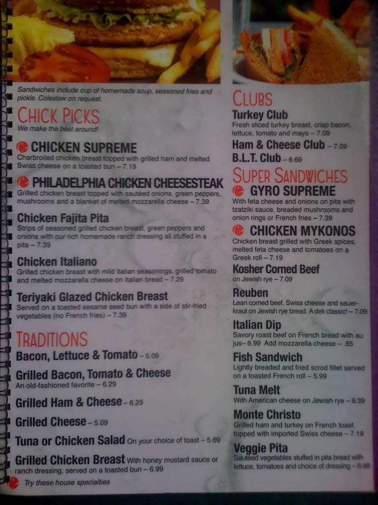 Menu at Christos Family Dining restaurant, Plymouth