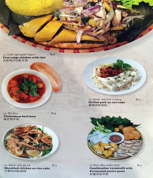 Menu at Bun Ngon restaurant, Springvale