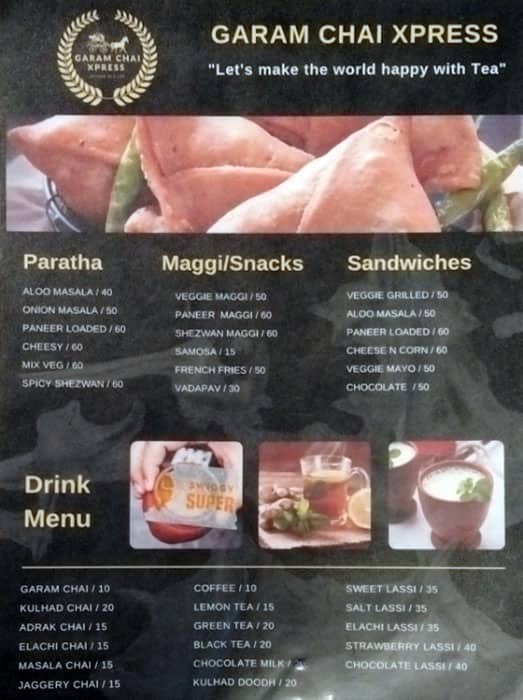 Menu of Garam Chai Xpress, Rajarajeshwari Nagar, Bangalore