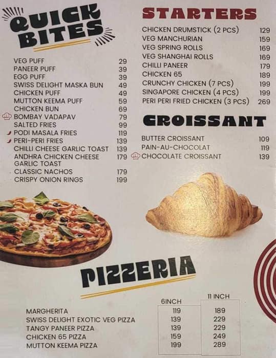 Menu of Swiss Delights (A unit of Dhanturi), Meerpet, Hyderabad
