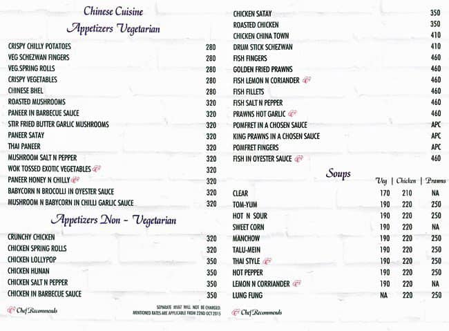 Menu of Golden Punjab, Vashi, Navi Mumbai
