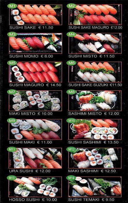 Speisekarte von Nihonkai restaurant, Mailand