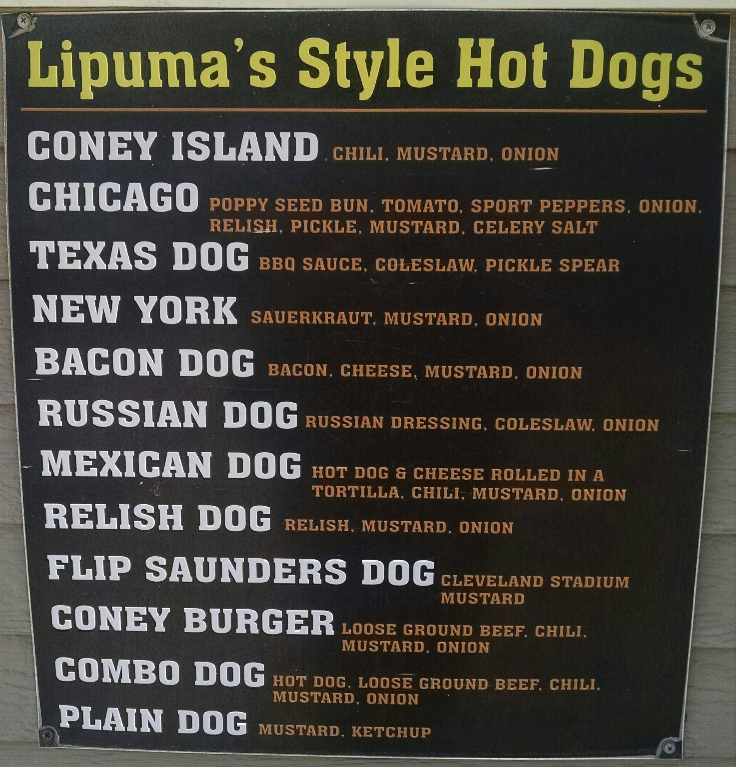 Lipuma's Coney Island menu - Urbanspoon/Zomato