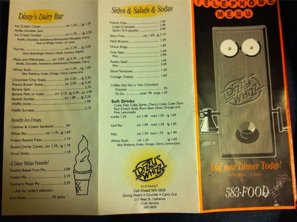 Dizzy Whizz Drive in Menu Menu For Dizzy Whizz Drive in Old Dizzy Whizz Drive in Menu Menu For Dizzy Whizz Drive in Old