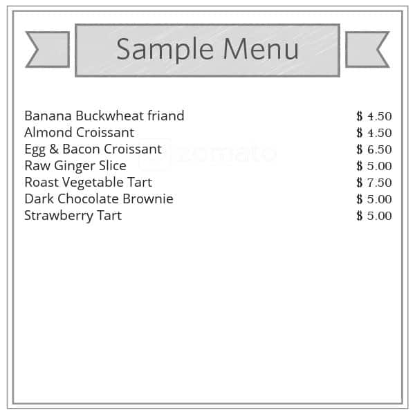 Menu at The Flying Apron cafe, Wesburn