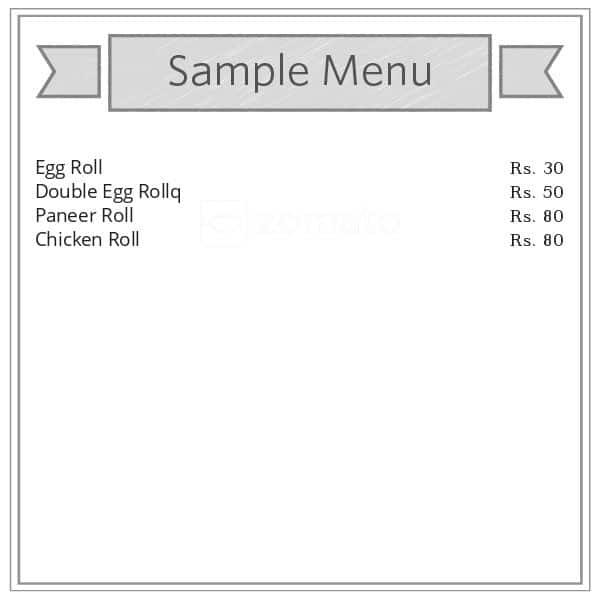 Menu of Ziaka Roll Corner, Samaypur, New Delhi