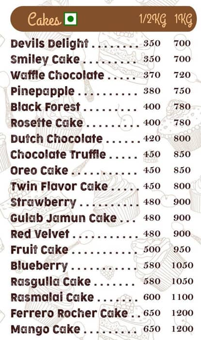 Menu of Rounak Cake House, Sector 72, Noida