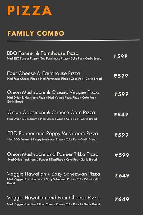 Menu at Indian Oven Pizza, New Delhi