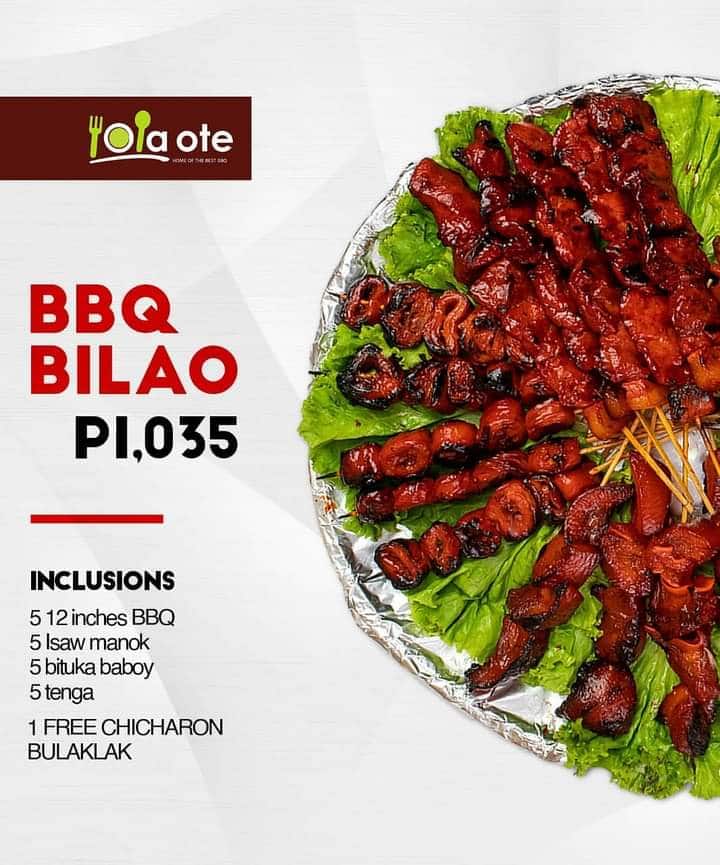 Menu at Lola Ote Restaurant, Quezon City, 26 Sgt. Esguerra Ave
