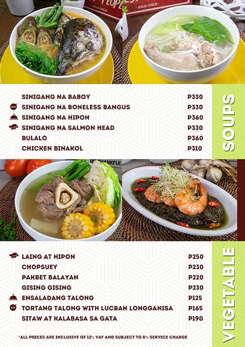 Menu at Lola Ote Restaurant, Quezon City, 26 Sgt. Esguerra Ave
