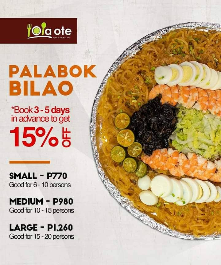 Menu at Lola Ote Restaurant, Quezon City, 26 Sgt. Esguerra Ave