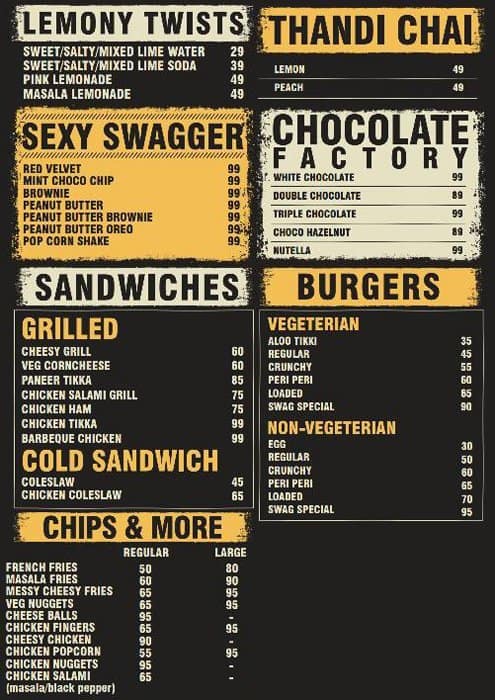 Swag Menu, Menu for Swag, Phase 7, Mohali - Zomato