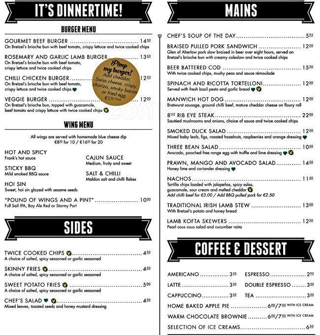 Menu at The Terrace Kitchen & Social House pub & bar, Dublin