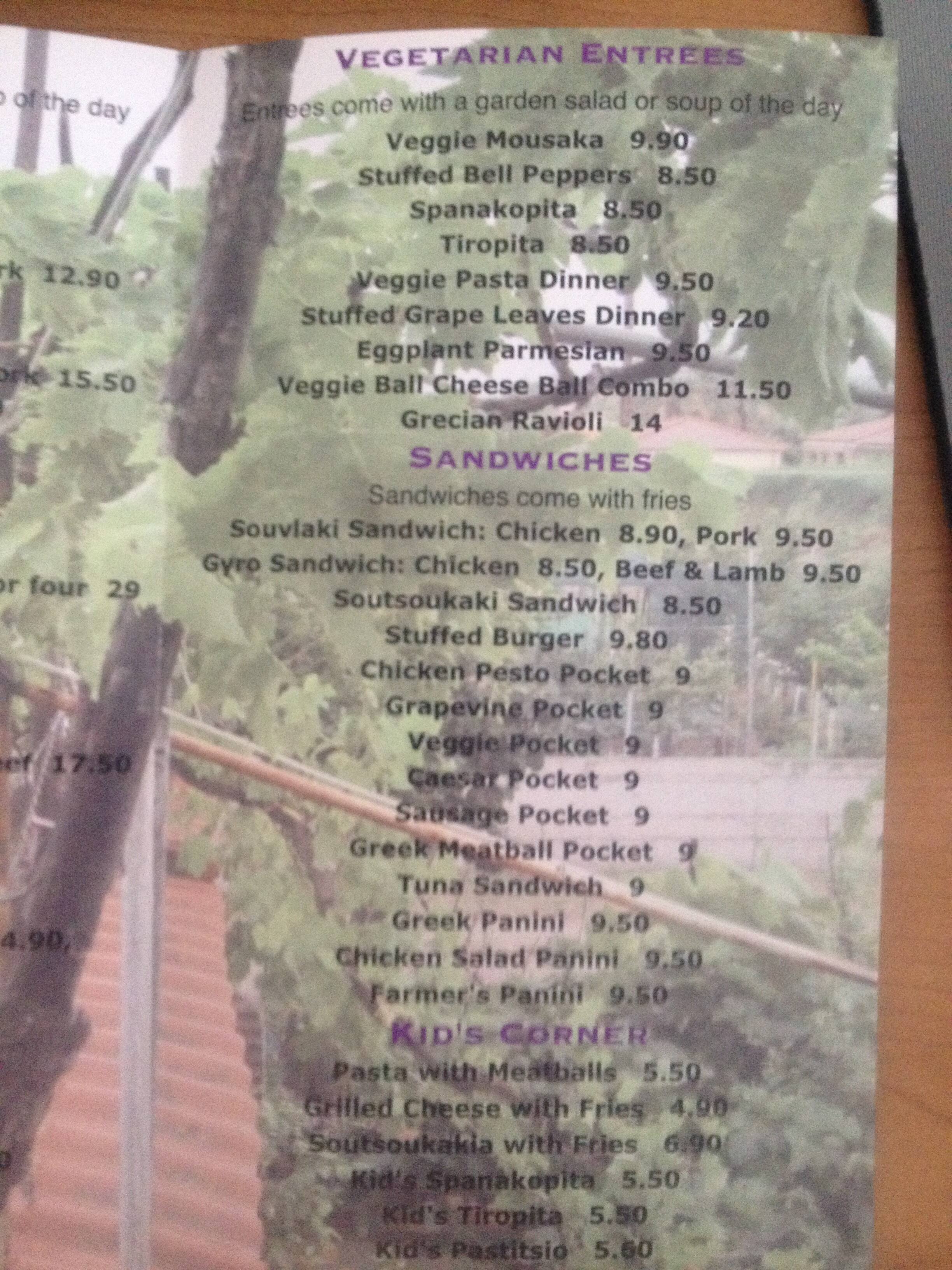 Menu at Grapevine Cuisine restaurant, Downingtown