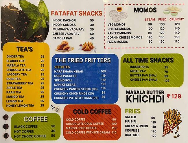 Menu at The street cafe, Ahmedabad, Shop no 21
