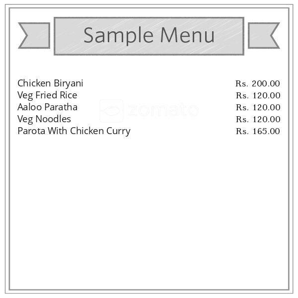 Menu of Food Zone, Kalyan Nagar, Bangalore