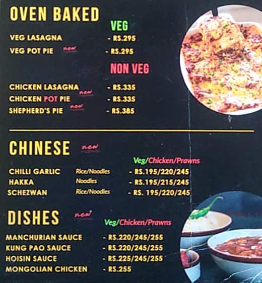 Menu at Dice N Dine, Bengaluru, 71-72
