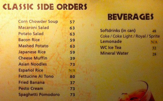 Menu at World Chicken restaurant, Makati, 254 Courtyard Dr