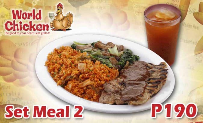 Menu at World Chicken restaurant, Makati, 254 Courtyard Dr