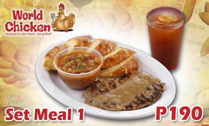 Menu at World Chicken restaurant, Makati, 254 Courtyard Dr