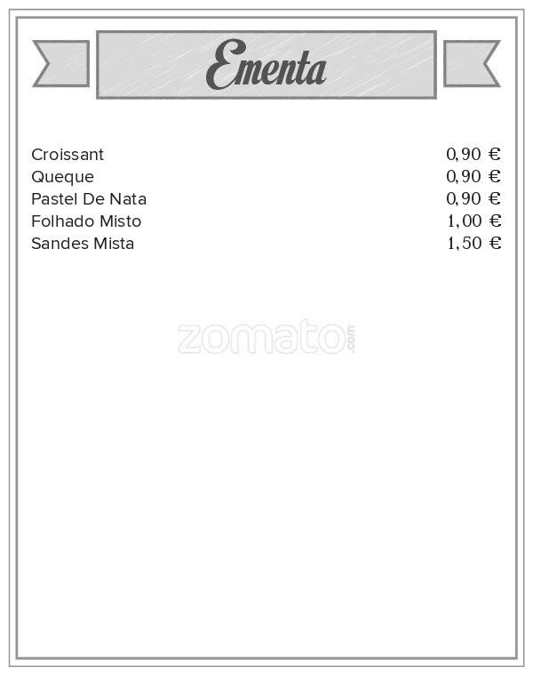 Menu at Wanda Ramos Chá e Café, Lisbon