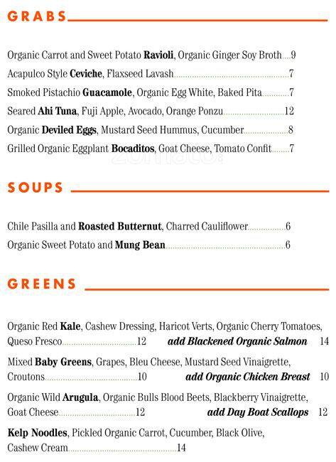 Menu at Righteous Foods cafe, Fort Worth