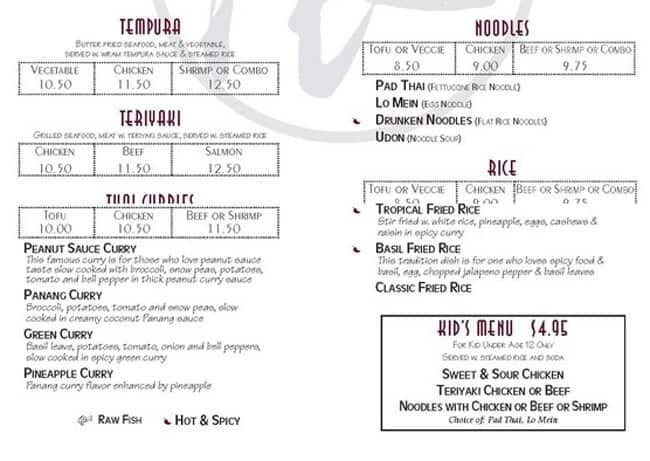 Menu at Ronin Restaurant, Dublin