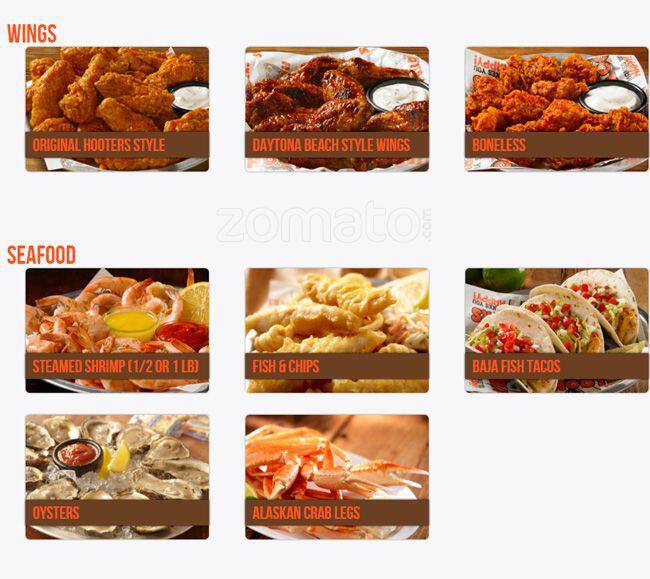 Menu at Hooters pub & bar, Selma, I-35 N