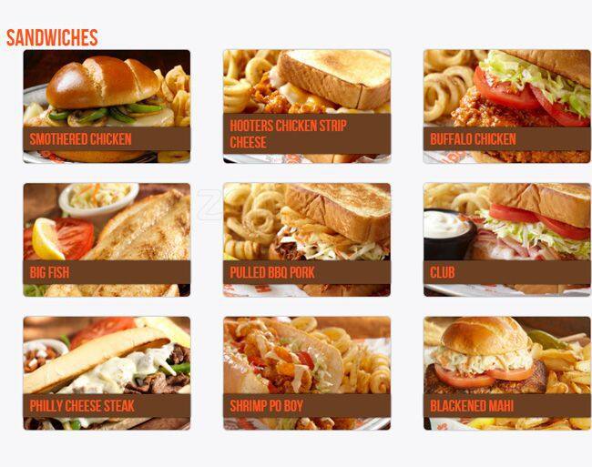 Menu at Hooters pub & bar, Selma, I-35 N