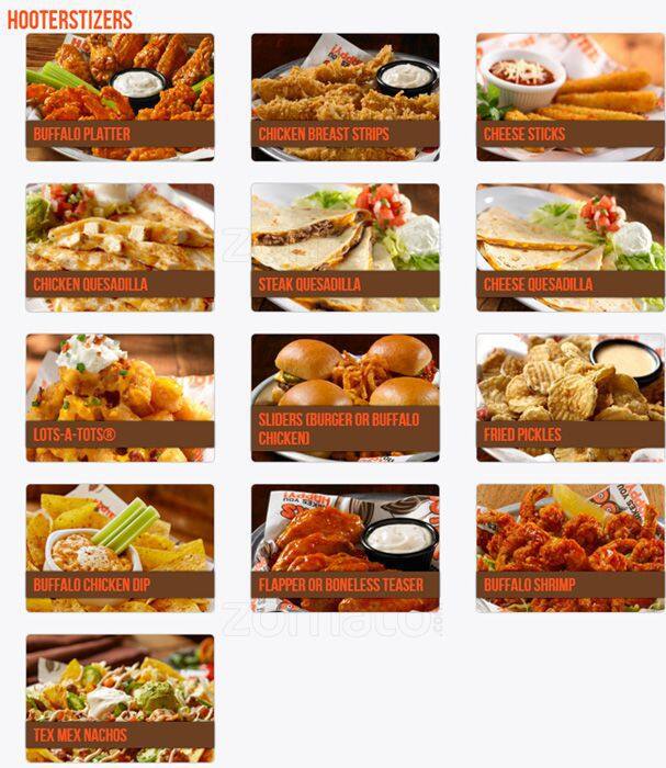 Menu at Hooters pub & bar, Selma, I-35 N